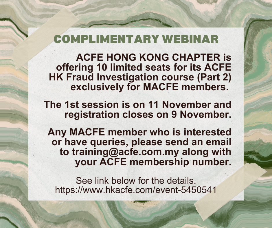 ACFE Malaysia – MALAYSIAN ASSOCIATION OF CERTIFIED FRAUD EXAMINER